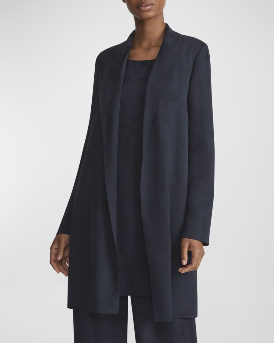 Lafayette 148 New York Shawl-Collar Floral Jacquard Open-Front Jacket ...
