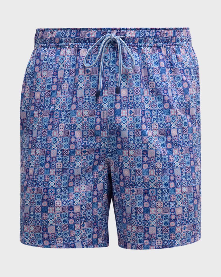 Peter Millar Men's Mosaic Madness Swim Trunks | Neiman Marcus