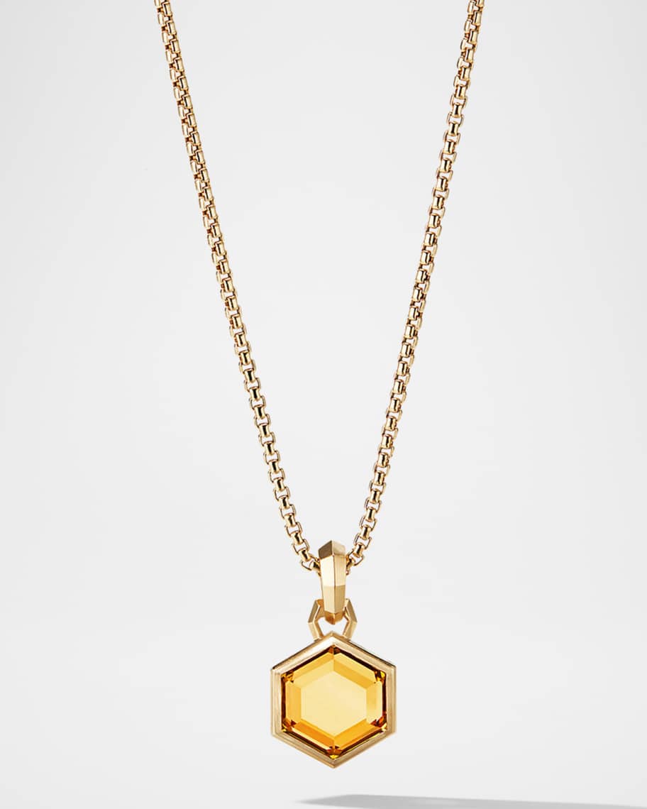 David Yurman Hexagon Cut Amulet with Citrine in 18K Gold, 14.5mm ...