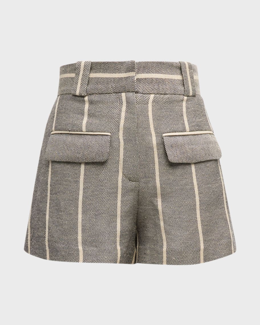 Iro Dorca Stripe Linen-Blend Shorts | Neiman Marcus