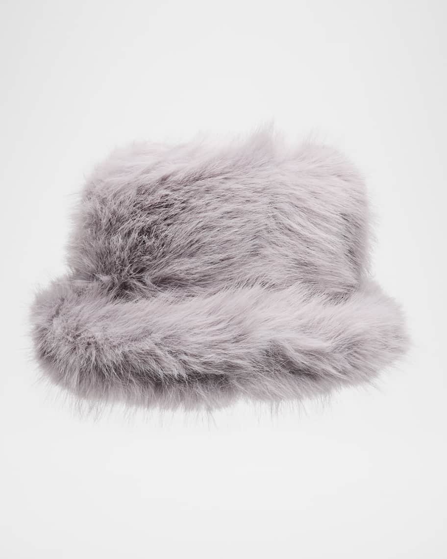 Surell Accessories Eyelash Faux Fur Bucket Hat | Neiman Marcus