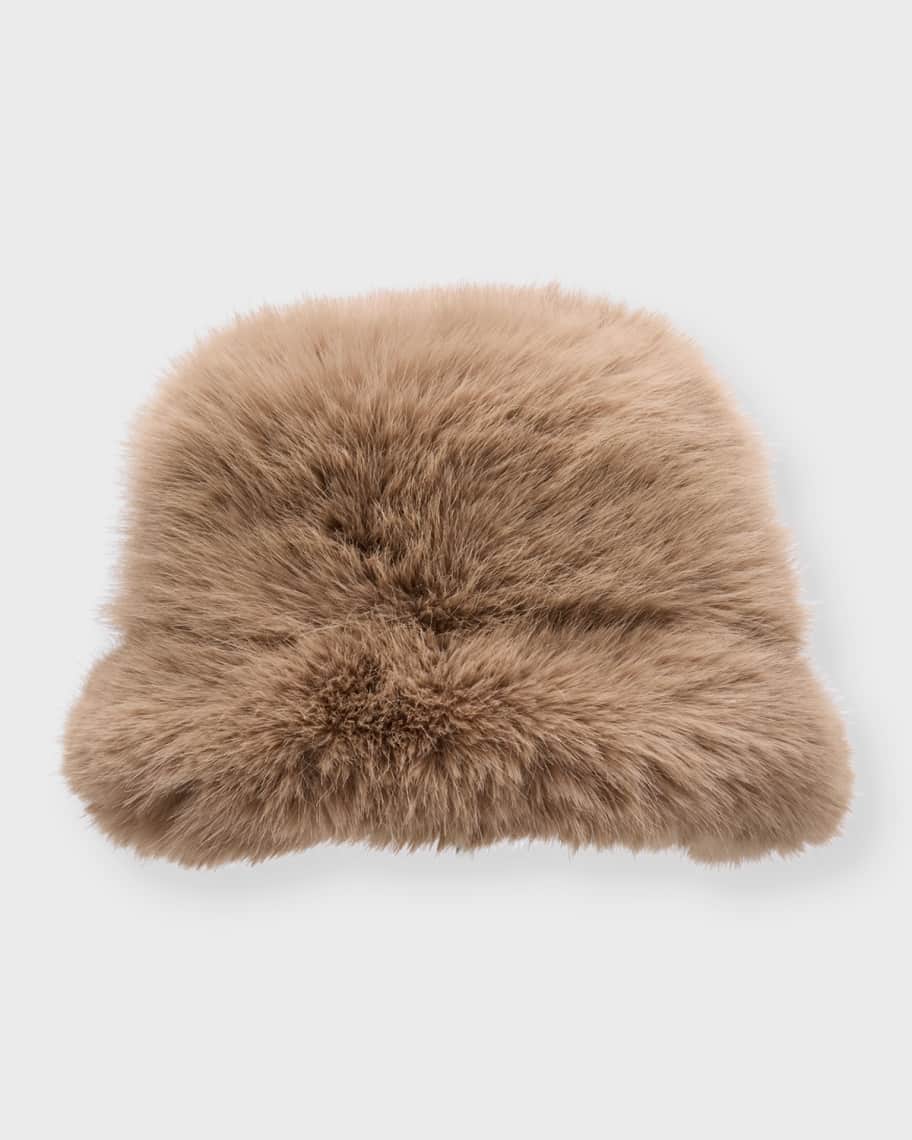 Surell Accessories Eyelash Faux Fur Bucket Hat | Neiman Marcus