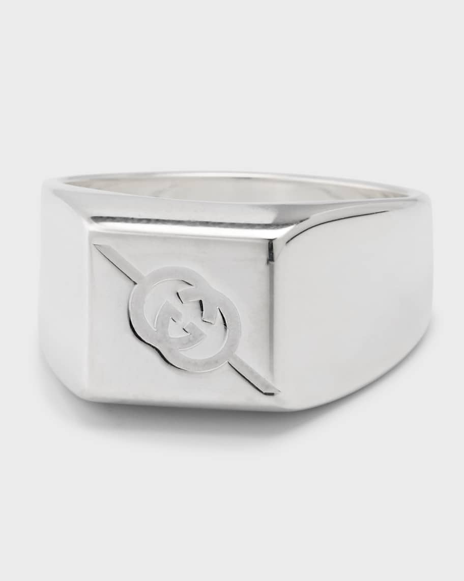 Gucci Men's Gucci Tag RIng Chevalier, 19mm Silver | Neiman Marcus