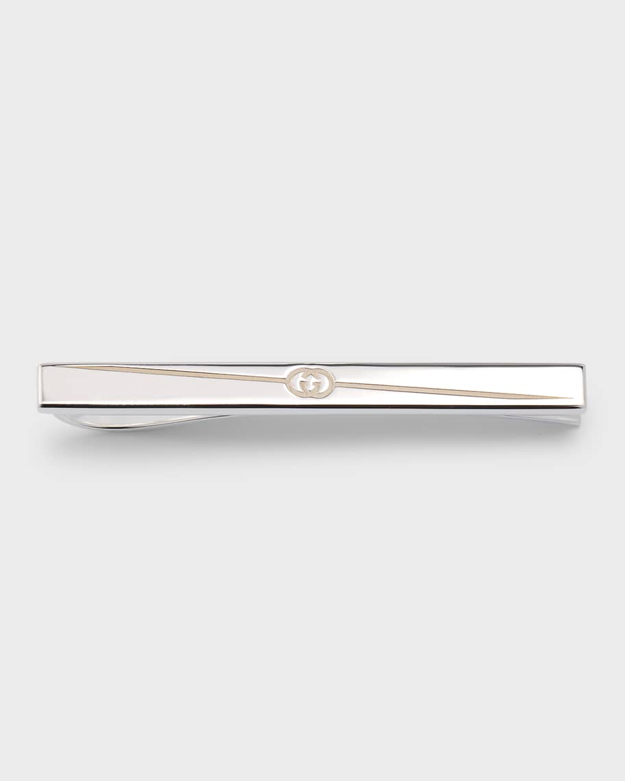 Gucci Men's Gucci Tag Tie Bar, 60x60mm Silver | Neiman Marcus