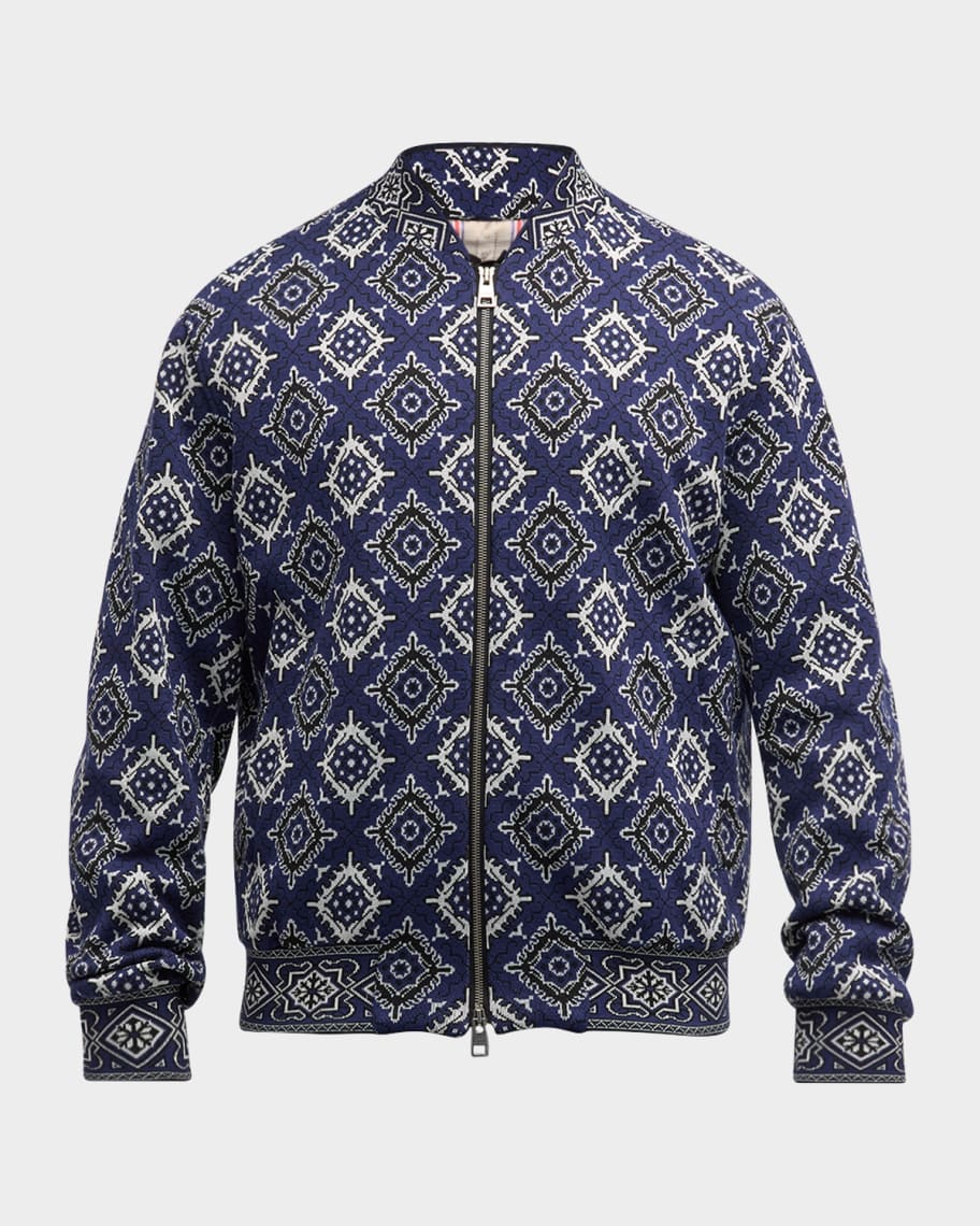 Etro Men's Medallion Knit Bomber Jacket | Neiman Marcus