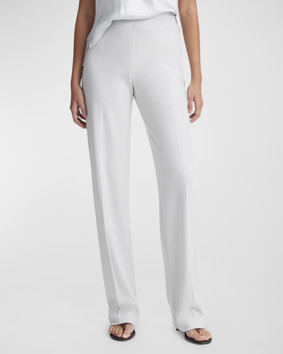 Vince High-Rise Wool-Blend Wide-Leg Pants | Neiman Marcus