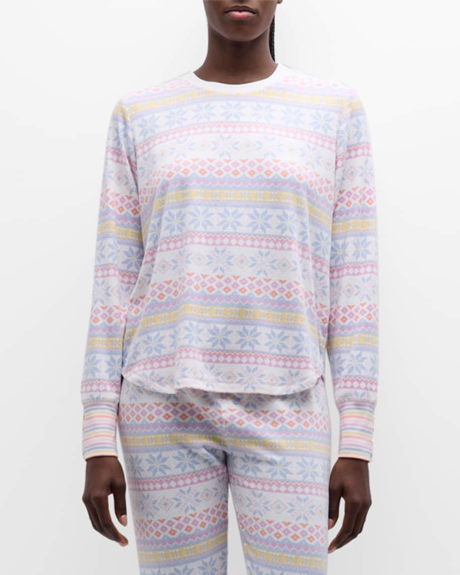 PJ Salvage Nordic Nights Fair Isle-Print Pajama Set | Neiman Marcus