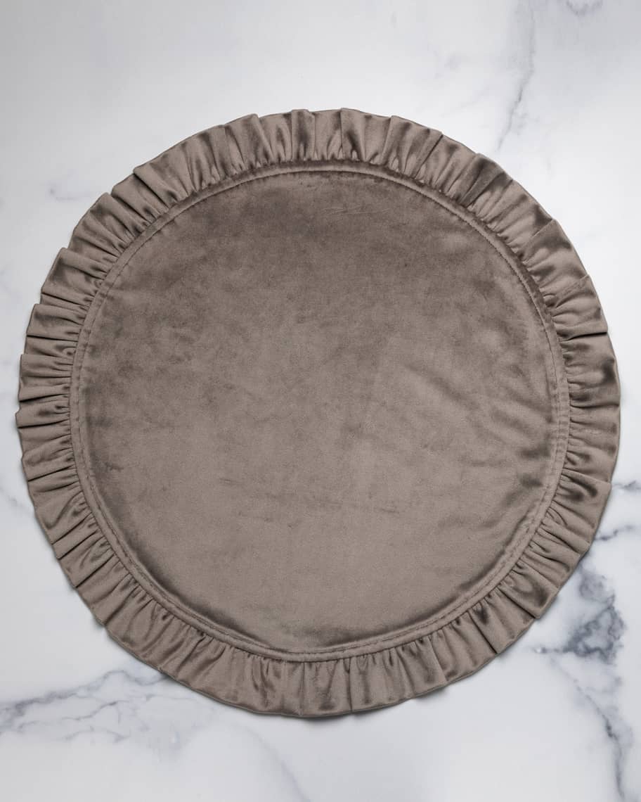 Arte Italica Round Ruffle Velvet Placemats, Set of 4 | Neiman Marcus