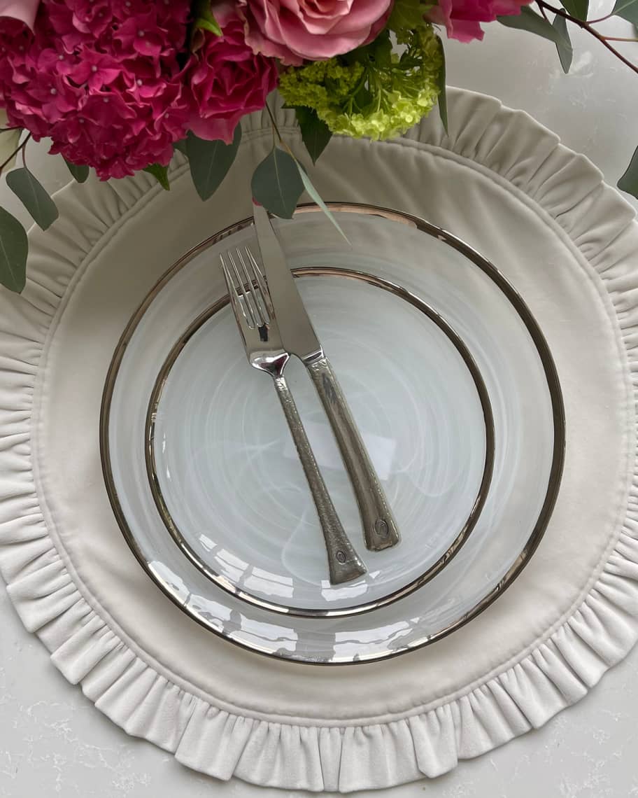 Arte Italica Round Ruffle Velvet Placemats, Set of 4 | Neiman Marcus