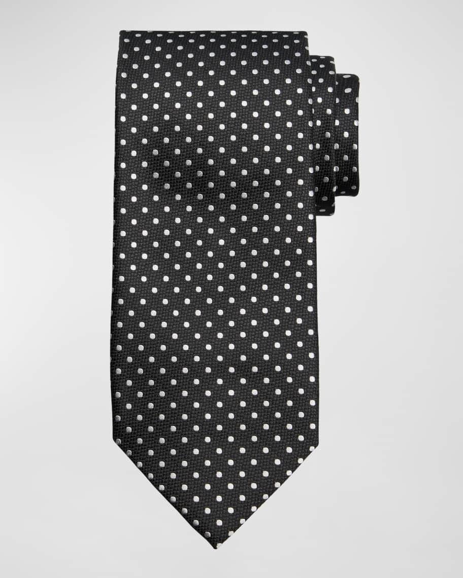 TOM FORD Men's Mulberry Silk Polka Dot Tie | Neiman Marcus