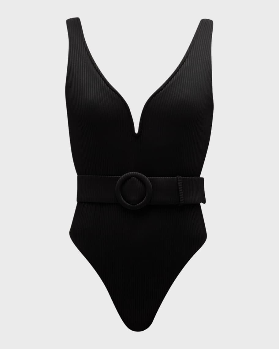 Alexandra Miro Kiki Ribbed One-Piece Swimsuit | Neiman Marcus