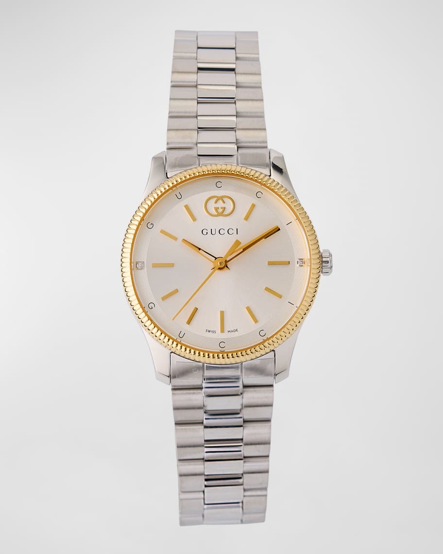 Gucci G-Timeless Slim Watch with Bracelet Strap, Two Tone | Neiman Marcus