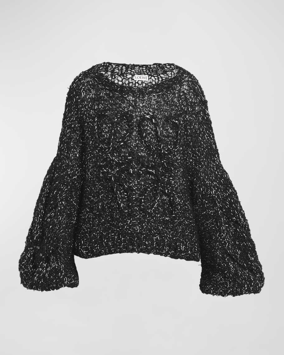 Loewe Lurex Mohair Sweater with Anagram Detail | Neiman Marcus