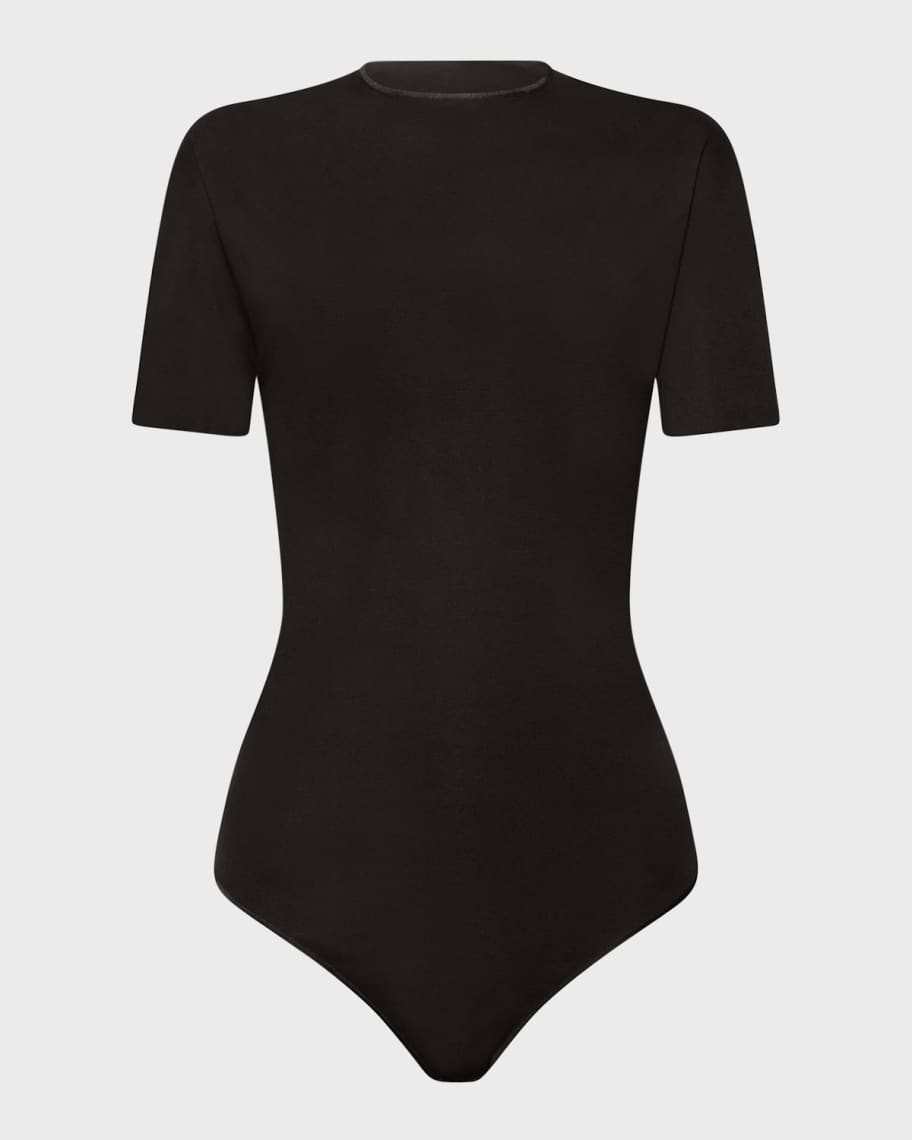Wolford Aurora Pure Cut String Short-Sleeve Bodysuit | Neiman Marcus