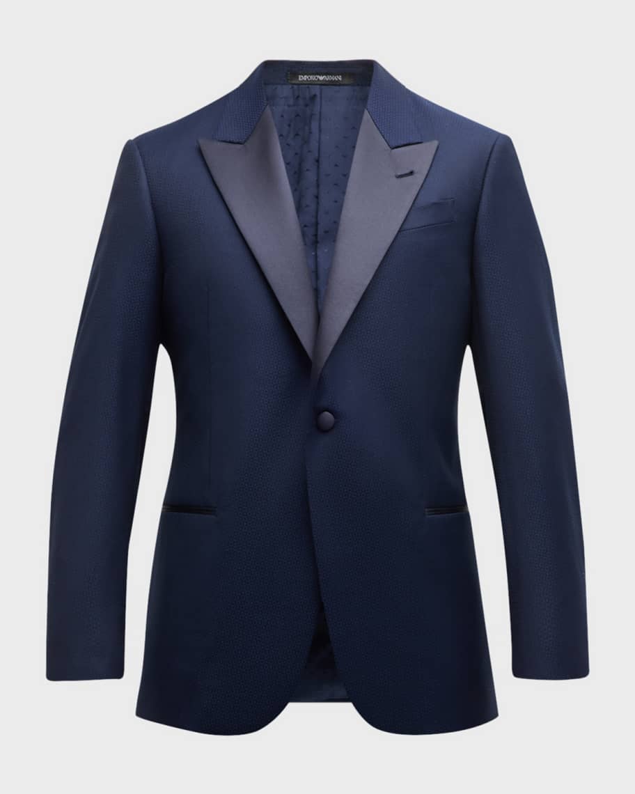 Emporio Armani Men's Jacquard Peak-Lapel Dinner Jacket | Neiman Marcus