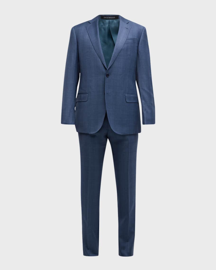 Emporio Armani Men's Tonal Plaid Wool Classic Fit Suit | Neiman Marcus