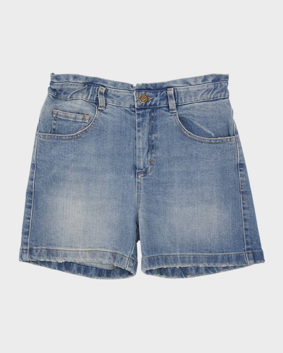 Golden Goose Girl's Journey Medium Stone-Washed Denim Shorts, Size 12 ...