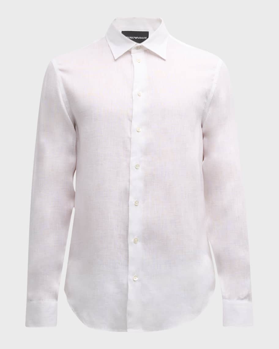 Emporio Armani Men's Linen Sport Shirt | Neiman Marcus