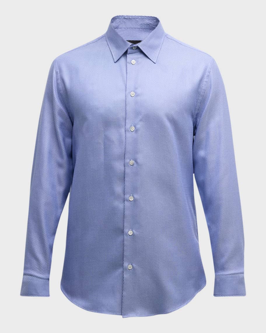 Emporio Armani Men's Patterned Cotton Sport Shirt | Neiman Marcus