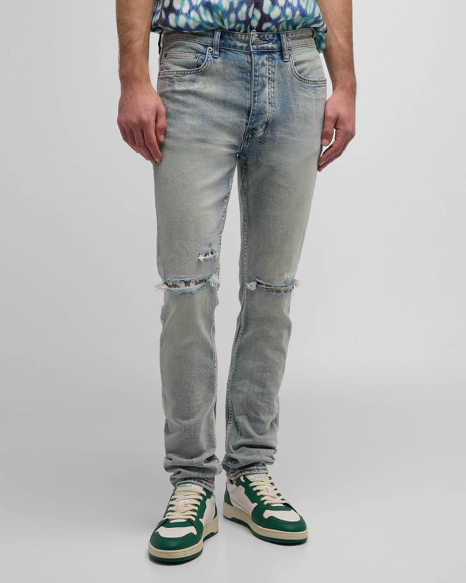 Ksubi Men's Chitch Punk Blue Shred Jeans | Neiman Marcus