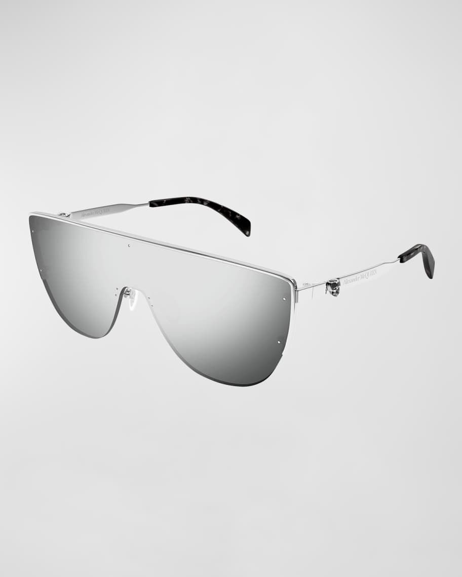 McQueen Men's Skull Metal Shield Sunglasses | Neiman Marcus