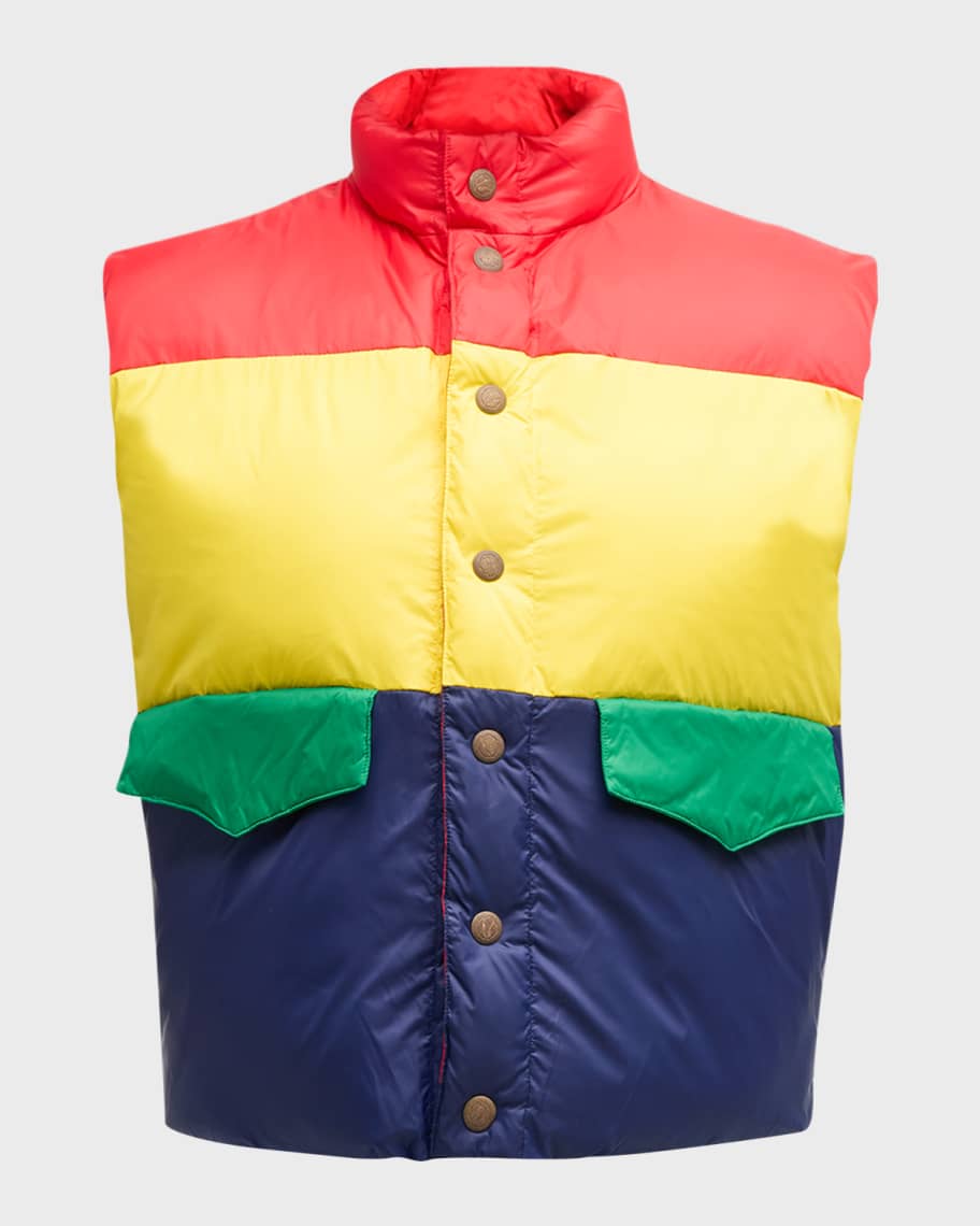MOTHER The Pillow Talk Colorblock Puffer Vest | Neiman Marcus