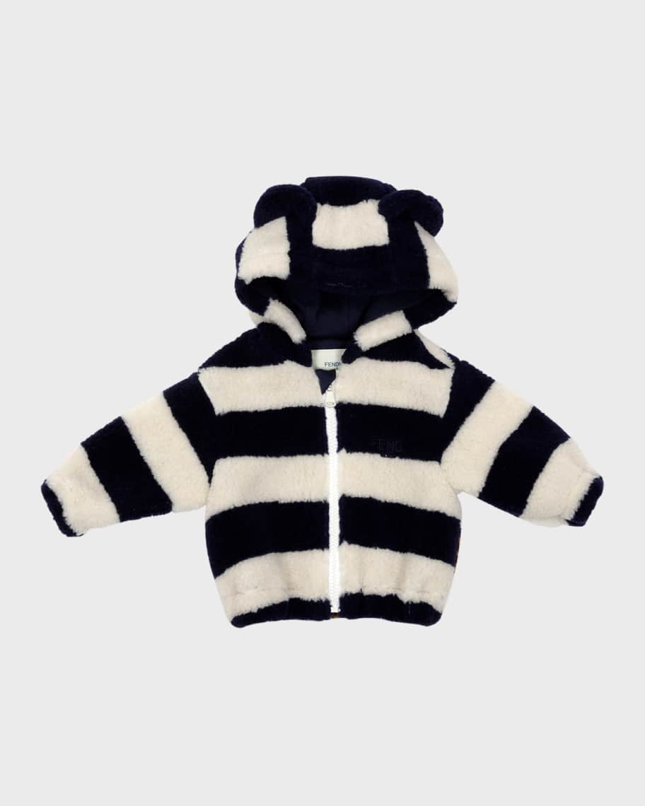 Fendi Kid's Striped Fuzzy Bear Hooded Sweatshirt, Size 12M-24M | Neiman ...