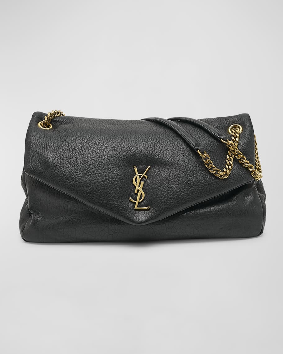 Saint Laurent Calypso Large YSL Shoulder Bag in Leather | Neiman Marcus