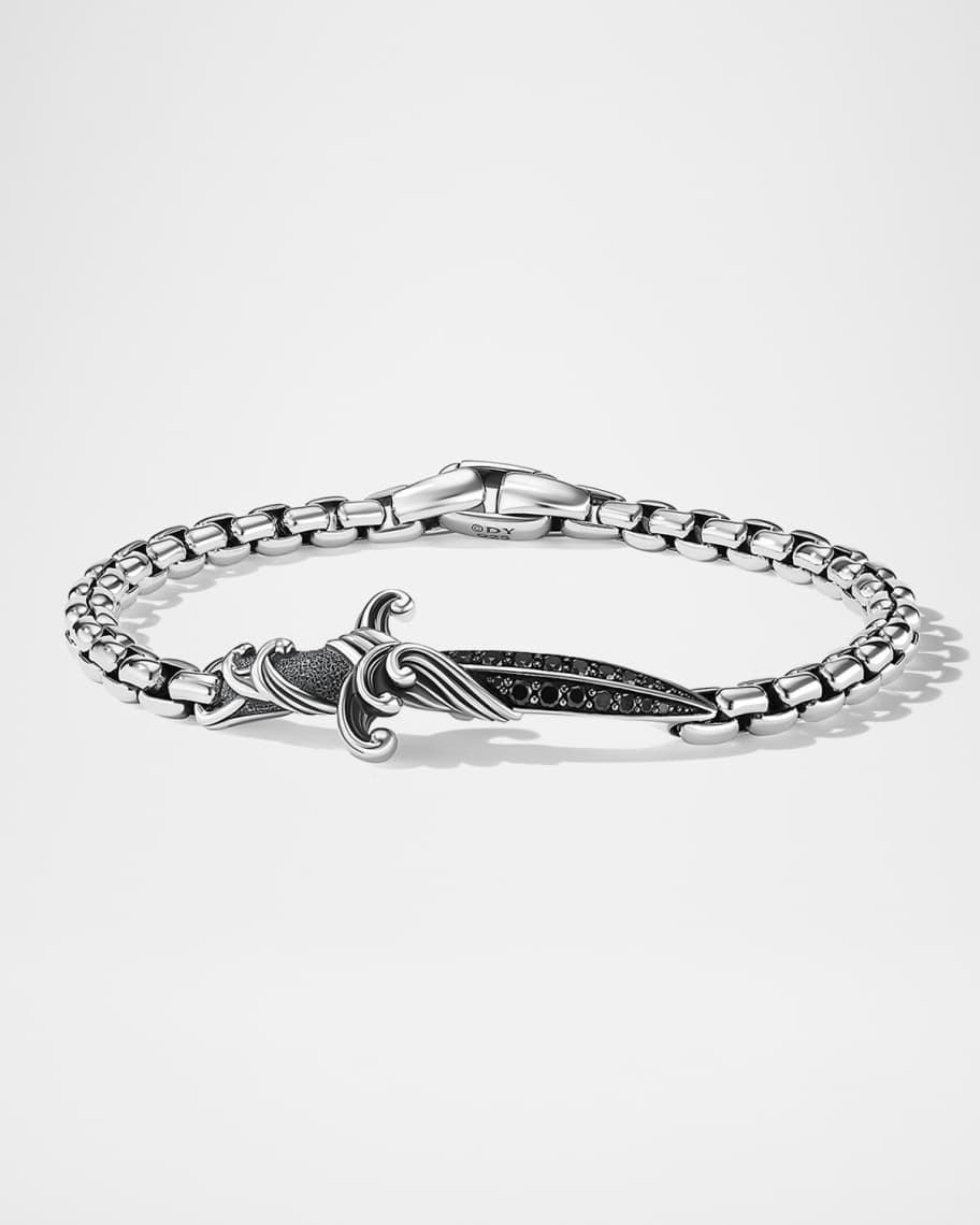 David Yurman Men's Waves Dagger Bracelet in Silver with Black Diamonds ...