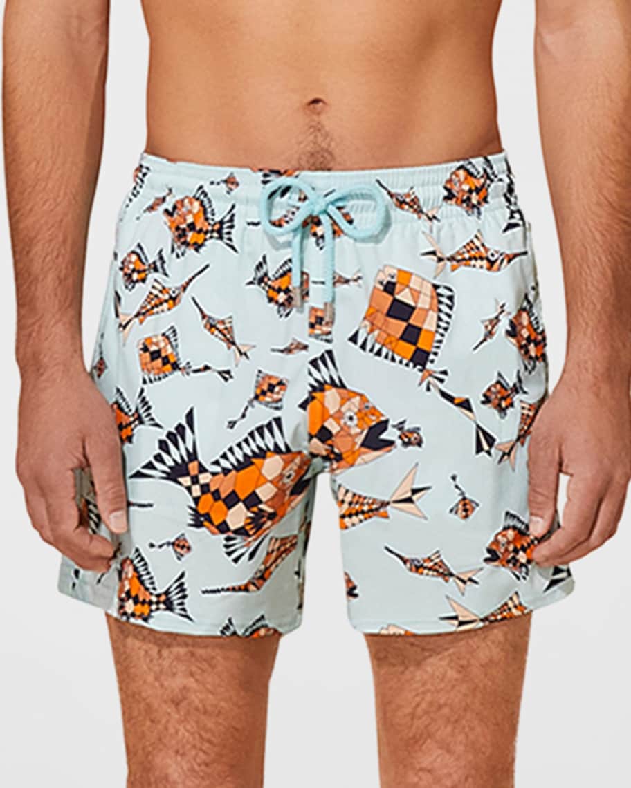 Vilebrequin Men's Vatel Fish-Print Swim Trunks | Neiman Marcus