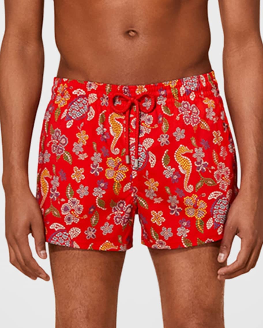 Vilebrequin Men's Mosaïque Stretch Swim Trunks | Neiman Marcus