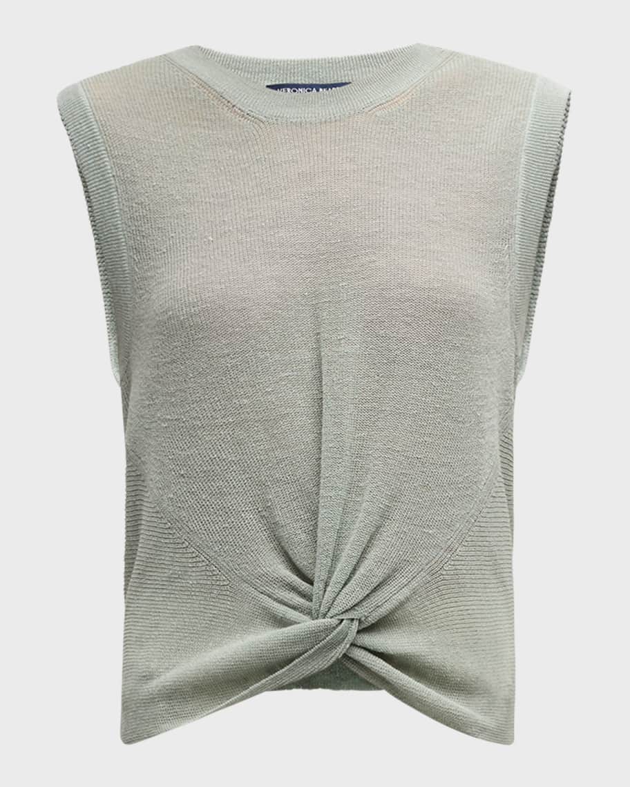 Veronica Beard Kellen Sleeveless Twist-Front Sweater | Neiman Marcus