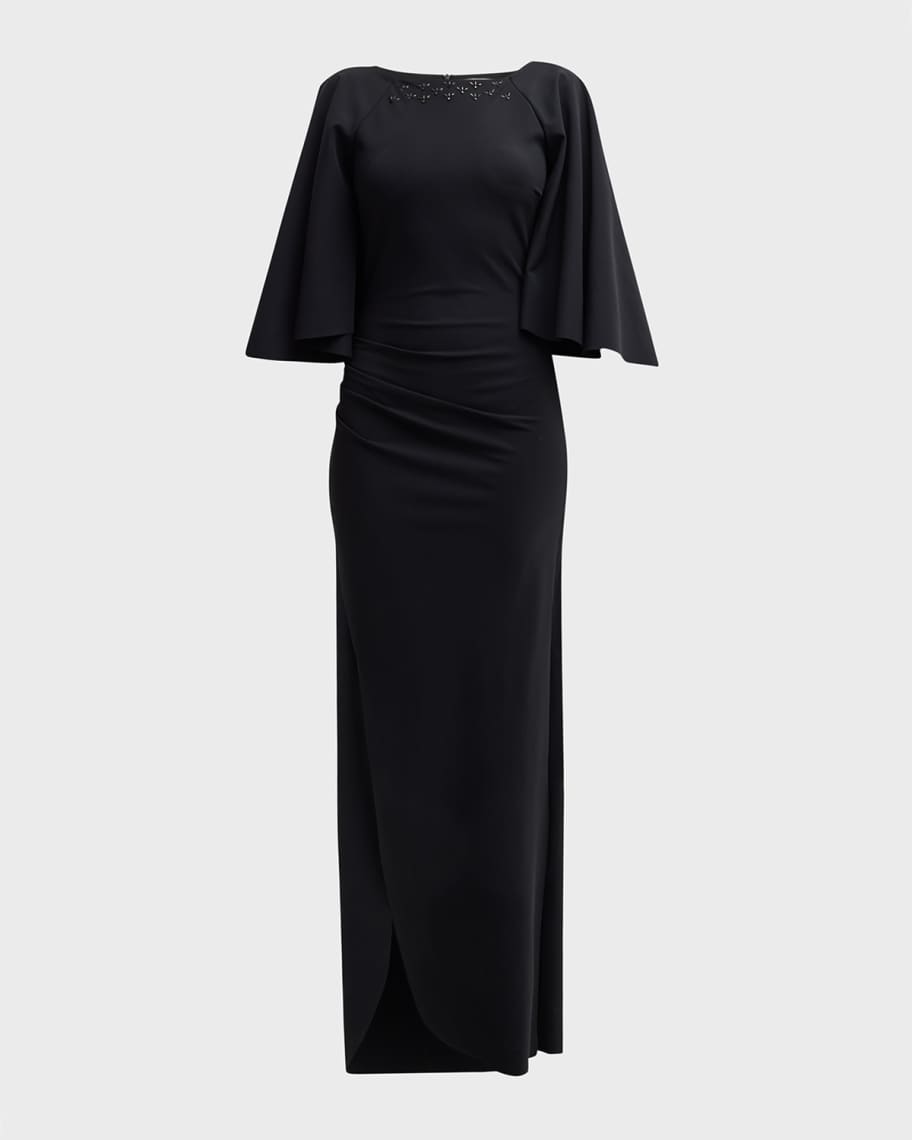 Chiara Boni La Petite Robe Salvia Side-Slit Embellished Column Gown ...