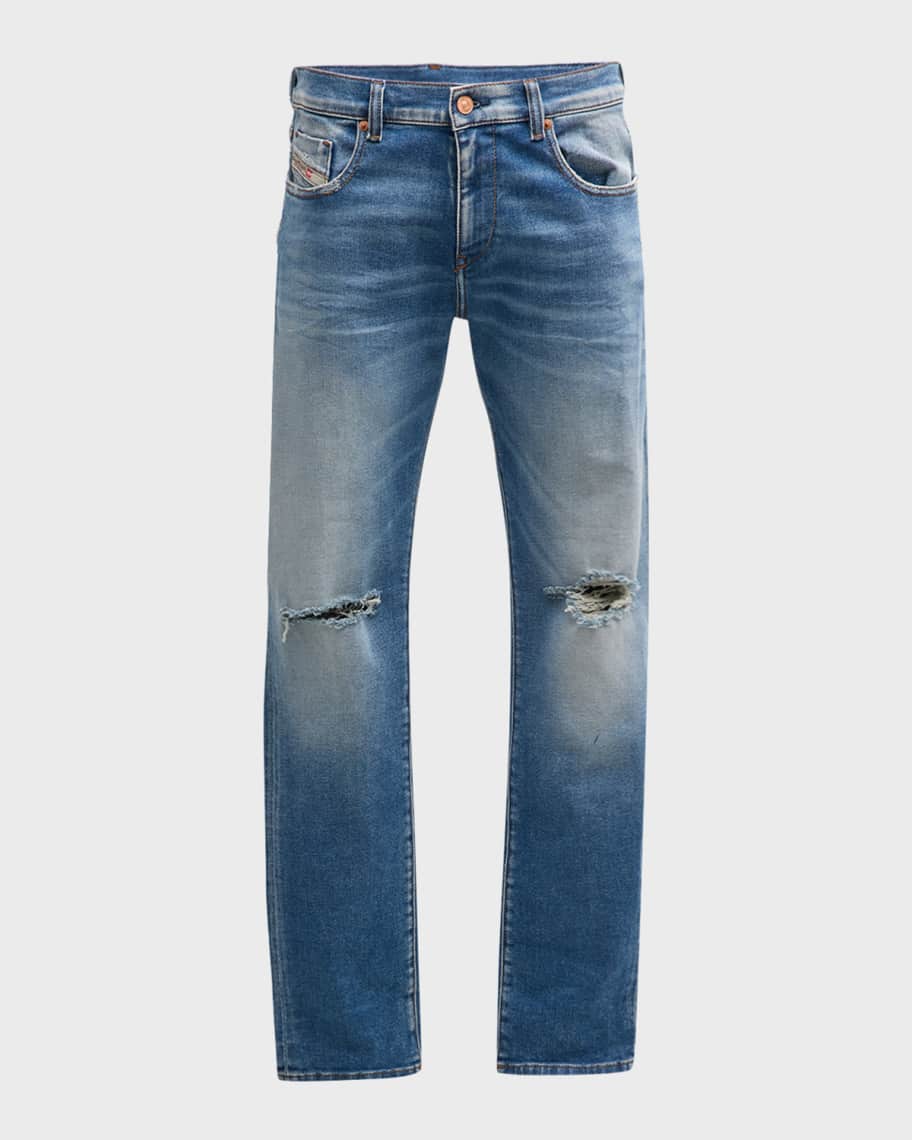 Diesel Men's 2019 D Strukt Distressed Denim Pants, Blue | Neiman Marcus