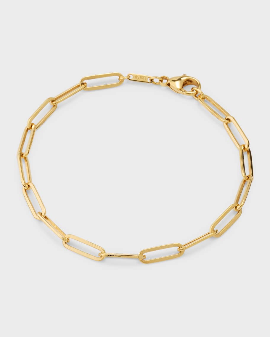 Lisa Nik Golden Dreams 18K Yellow Gold Paper Clip Chain Bracelet ...
