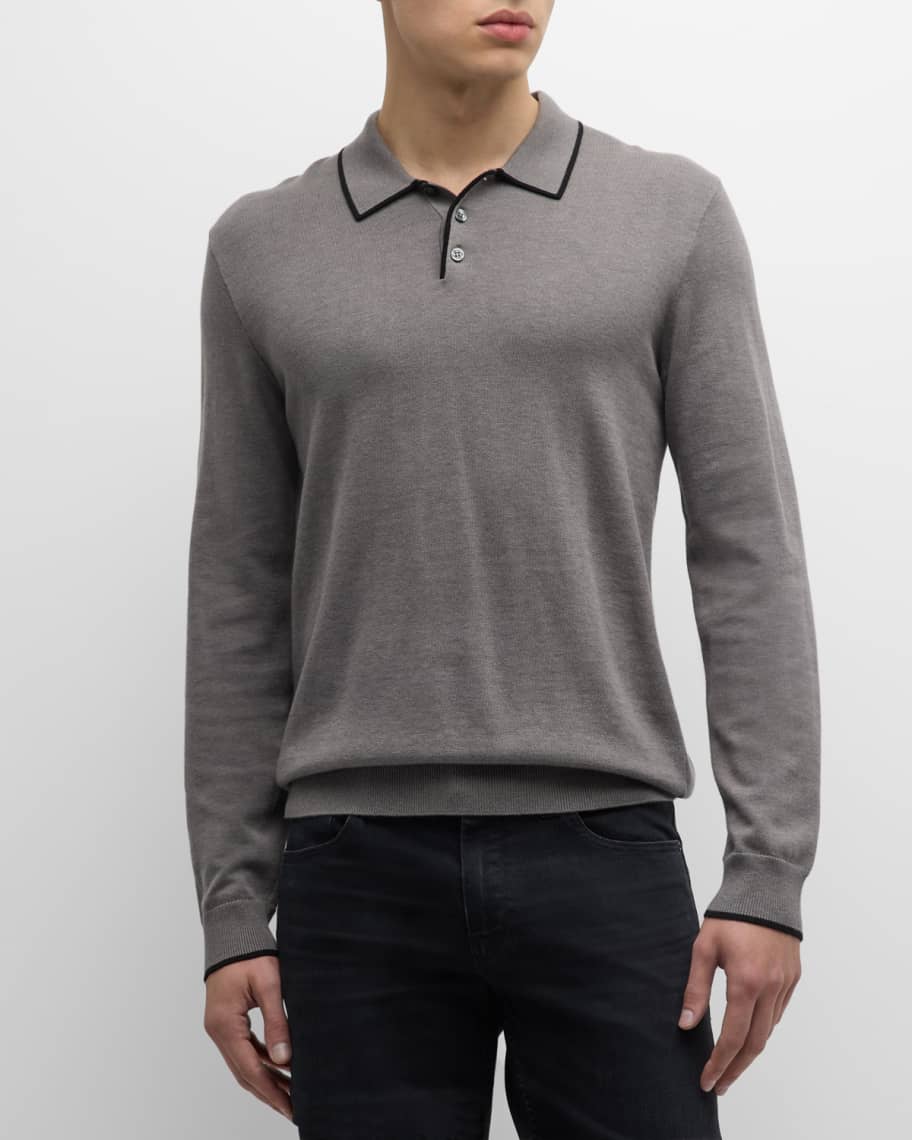 PAIGE Men's Dobson Knit Polo Sweater | Neiman Marcus