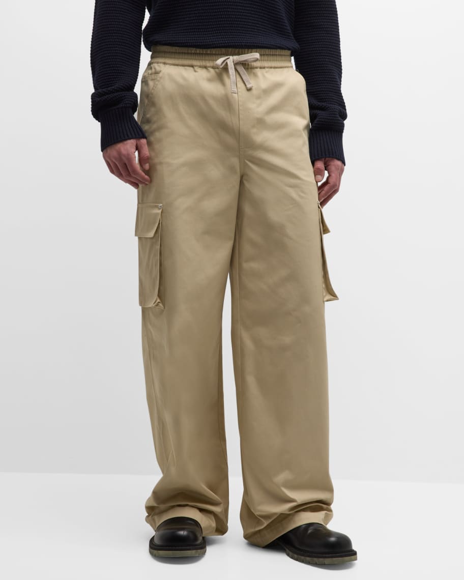 FRAME Men's Wide-Leg Drawstring Cargo Pants | Neiman Marcus