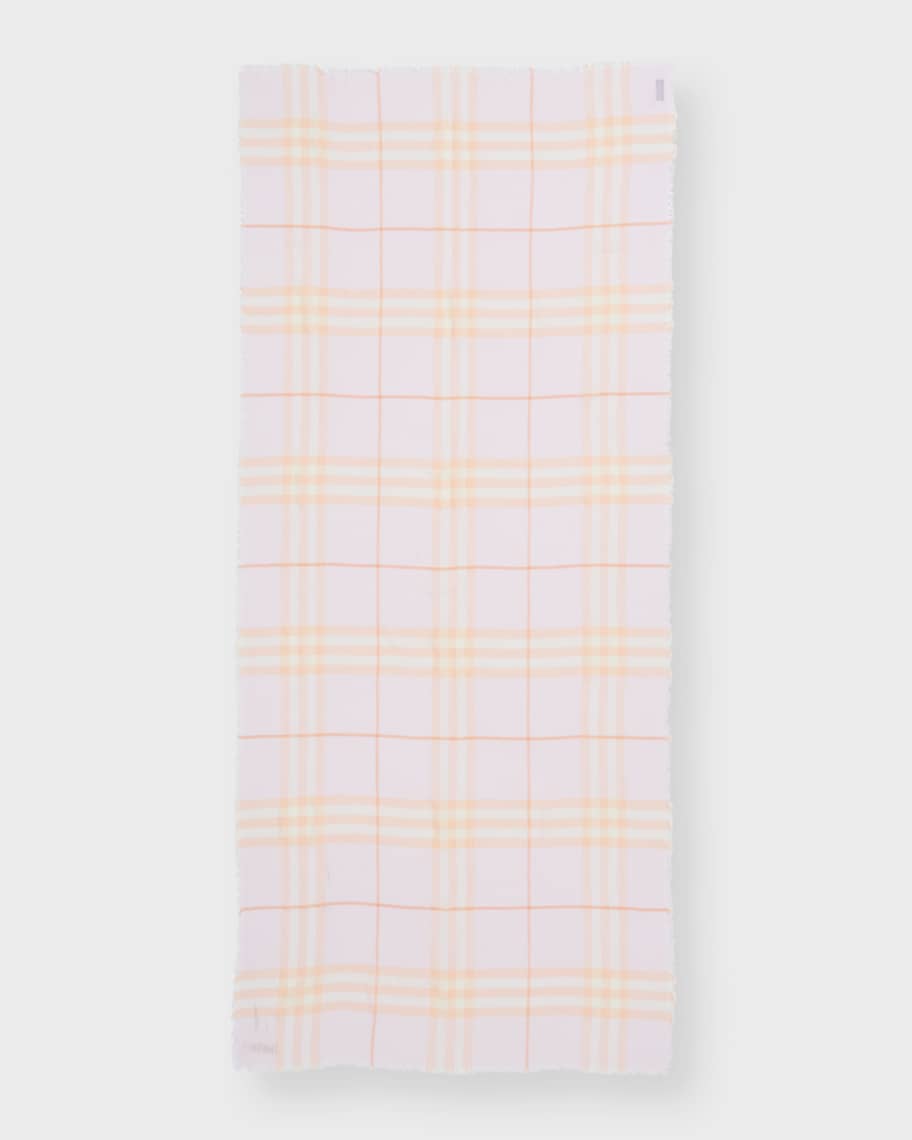 Burberry Giant Check Lightweight Wool Scarf | Neiman Marcus