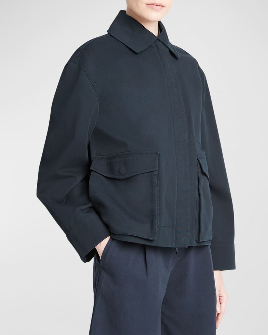 Vince Utility Poplin Zip-Front Jacket | Neiman Marcus