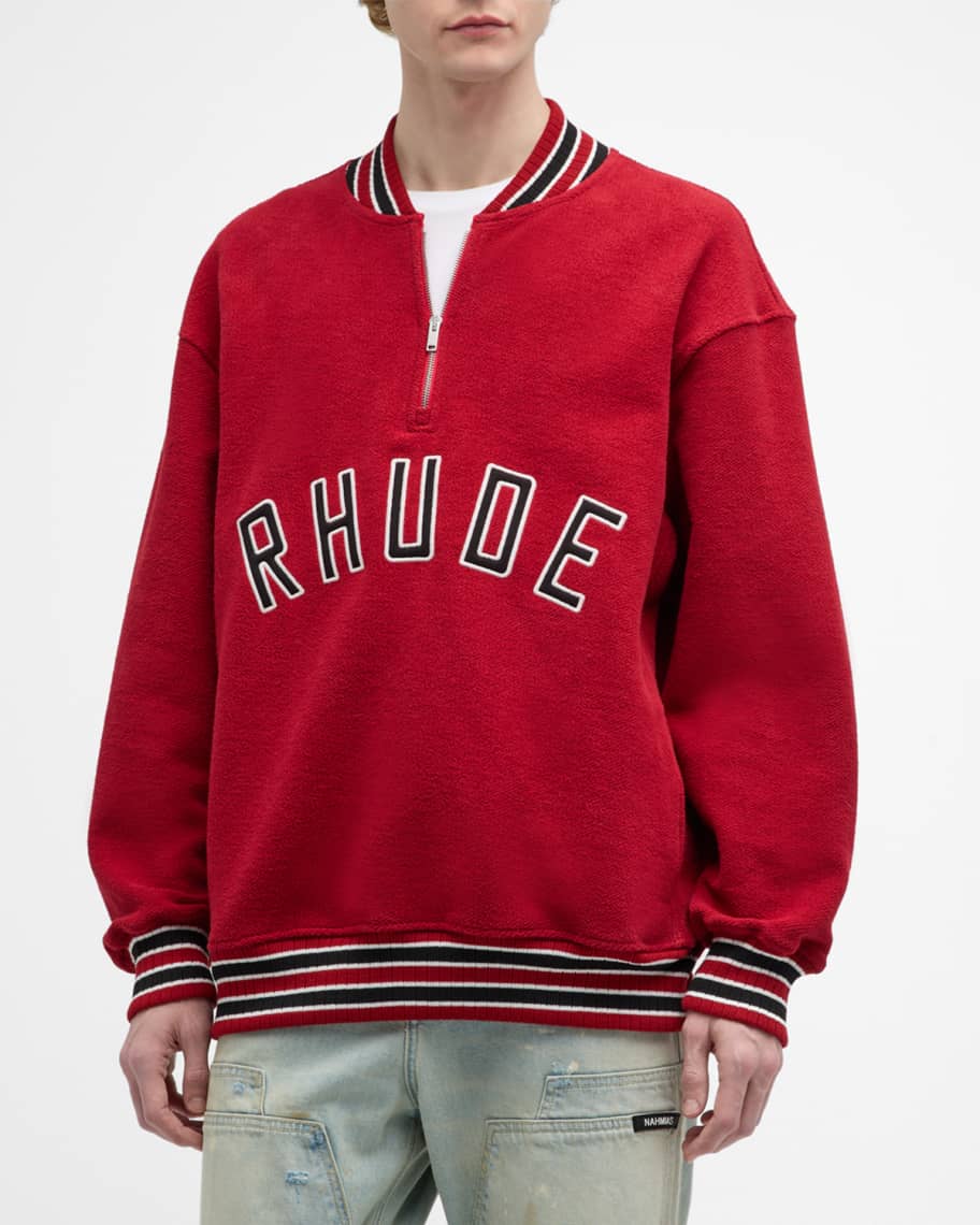 Rhude Men's Quarter-Zip Varsity Sweater | Neiman Marcus