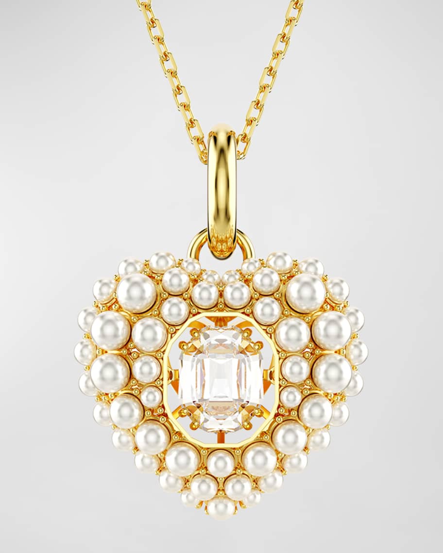 SWAROVSKI Hyperbola Heart Pendant Necklace, Gold | Neiman Marcus