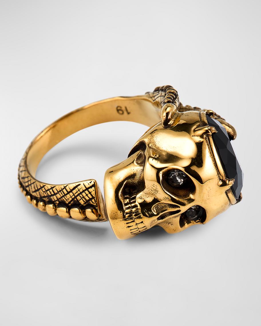 McQueen Men's Crystal Victorian Skull Ring | Neiman Marcus