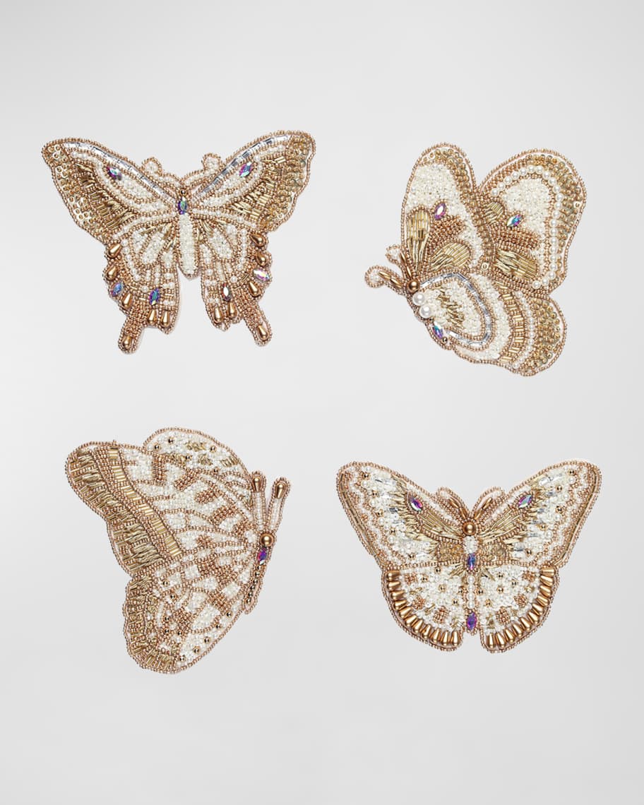 Kim Seybert Papillon Beaded Coasters, Set of 4 | Neiman Marcus