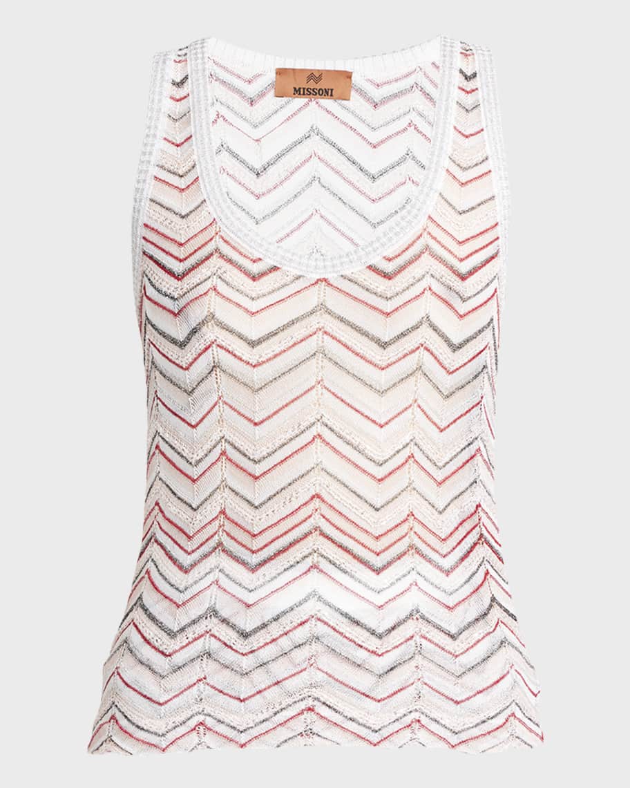 Missoni Chevron Pointelle Knit Tank Top | Neiman Marcus