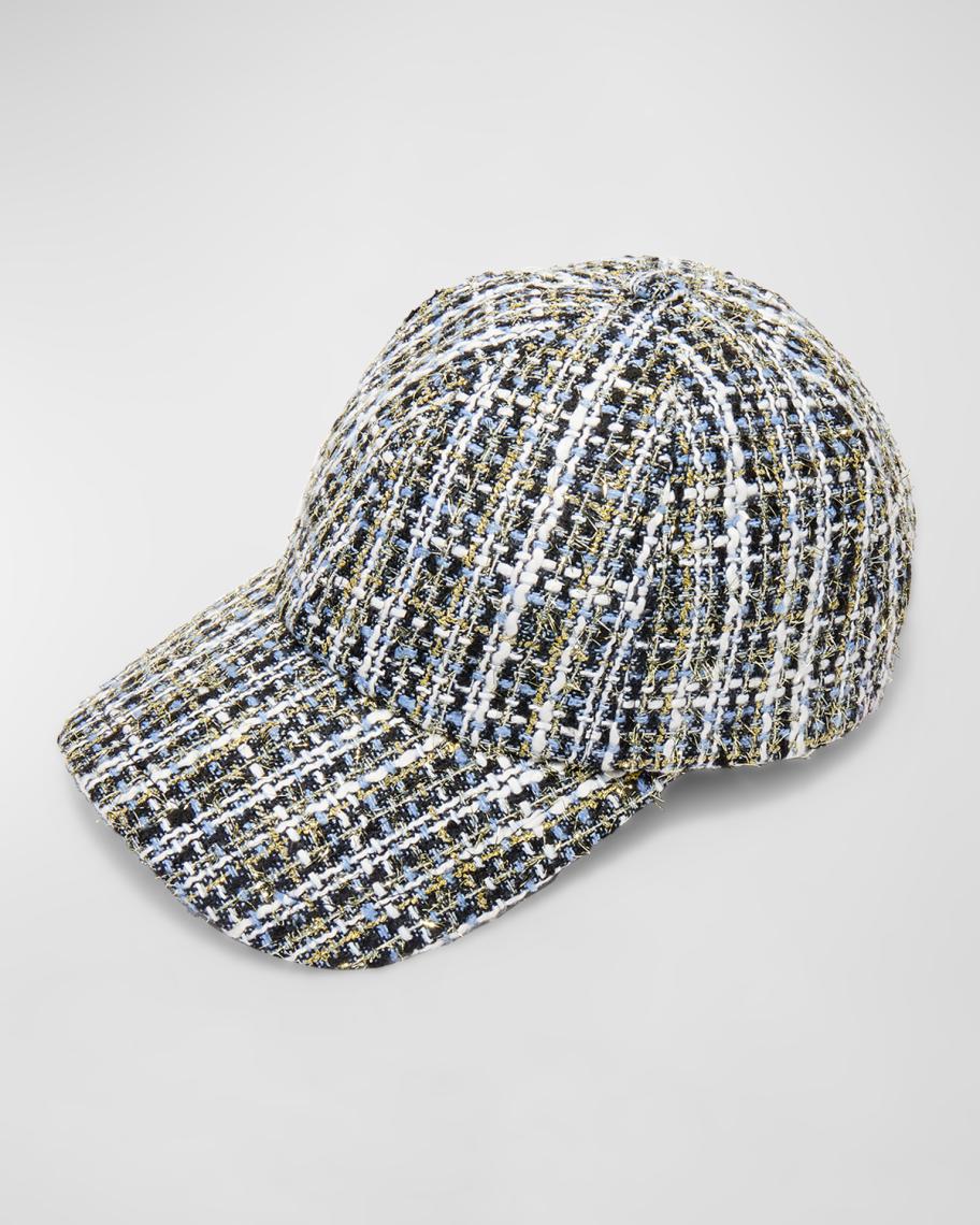 Lele Sadoughi Black Tweed Boucle Baseball Hat | Neiman Marcus