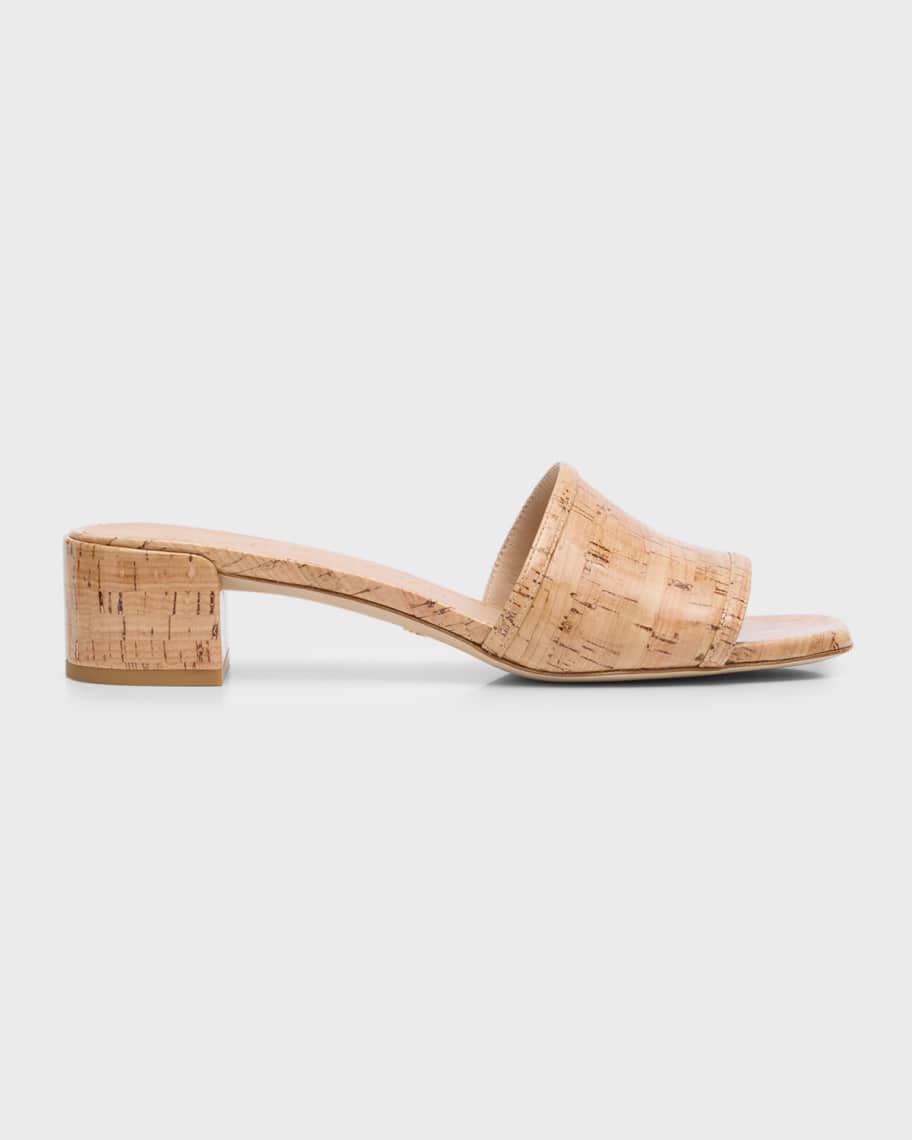 Stuart Weitzman Cayman Cork Mule Sandals | Neiman Marcus