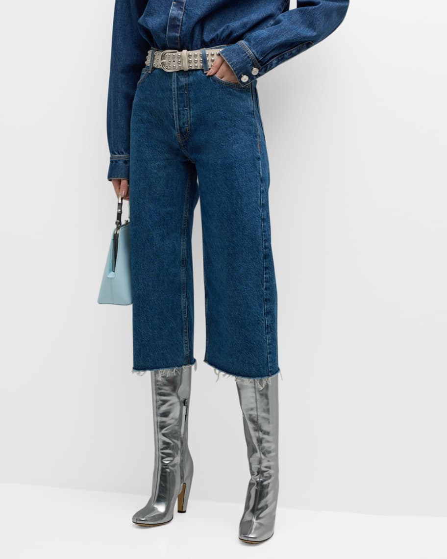 FRAME High-Rise Easy Capri Jeans | Neiman Marcus