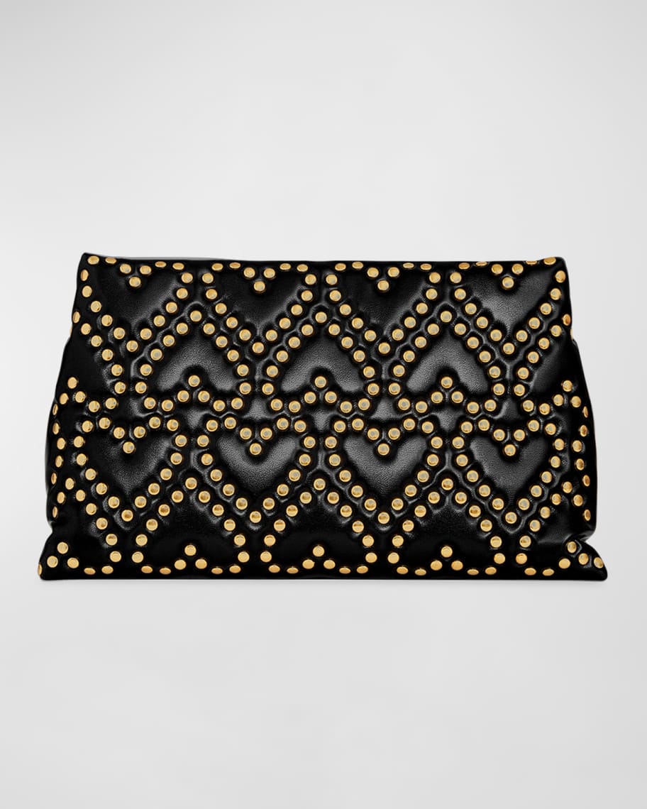 Rebecca Minkoff Heart Stud Quilted Pillow Clutch Bag | Neiman Marcus