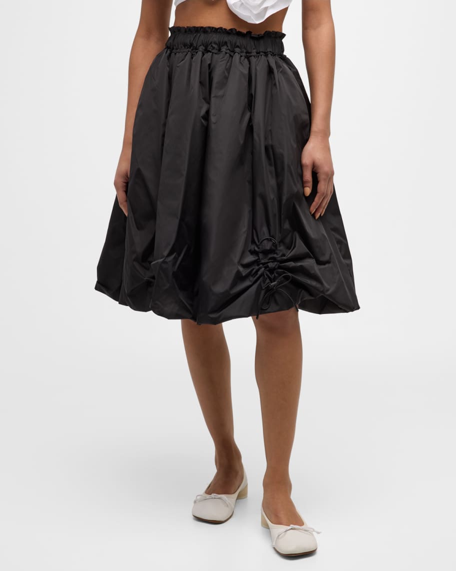 Simone Rocha Elastic Ruched Midi Bubble Skirt | Neiman Marcus