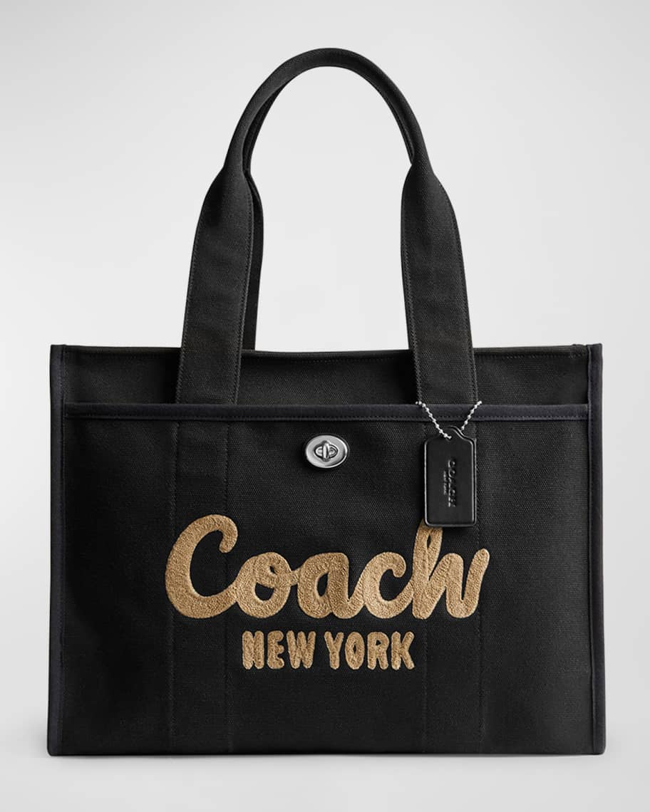 Coach Logo Canvas Cargo Tote Bag | Neiman Marcus